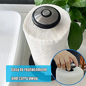 Paper Towel Holder Stand Counter top Under Cabinet Black Stainless Steel Bar Marble Weighted Base for Kitchen Table