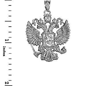 Sterling Silver Russian Coat of Arms Double-Headed Eagle Slavic Crest Pendant