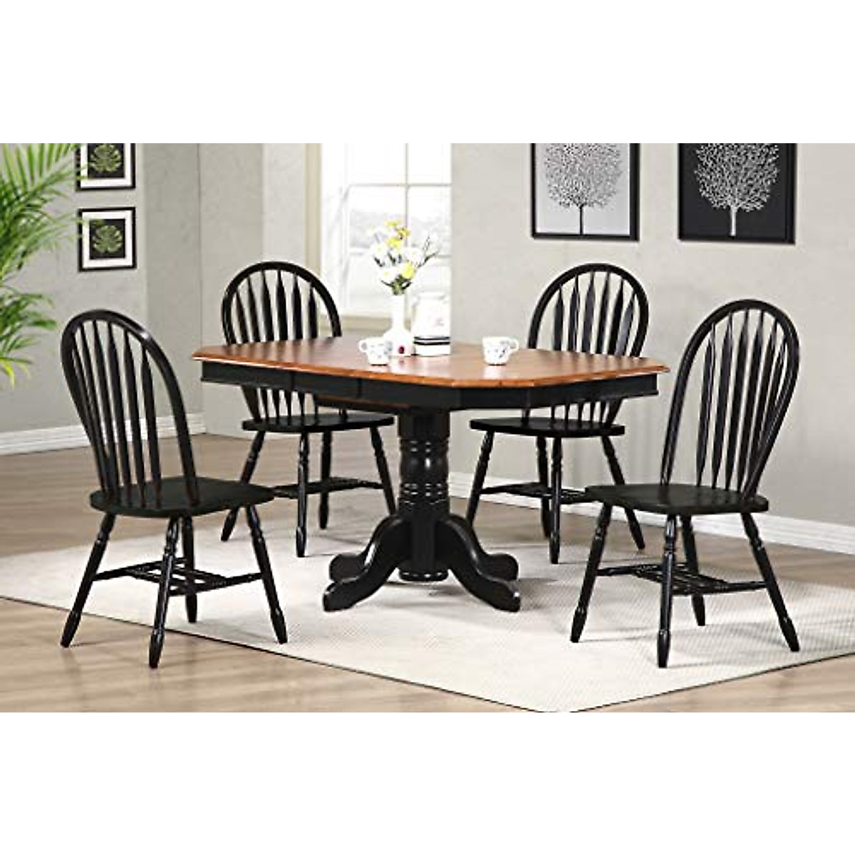 Sunset Trading Black Cherry Selections Dining Chairs, Distressed Antique rub Through
