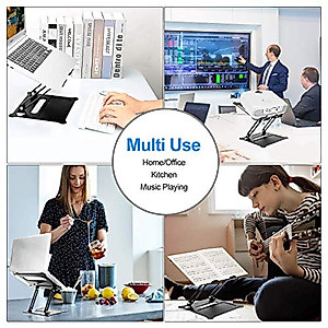 Urmust Laptop Notebook Stand Holder Adjustable Laptop Stand Portable Laptop Riser Compatible with MacBook Air Pro HP Dell XPS Lenovo All Laptops 10-15.6"(Black)