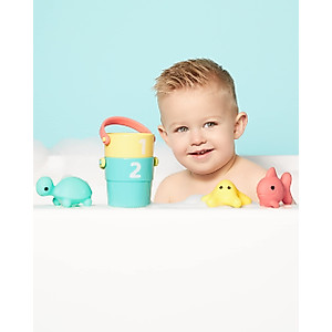 Simple Joys by Carter's Stacking Buckets and Ocean Squirties Bath Toy Bundle, One Size