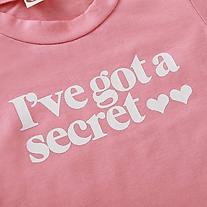 JEALLY Toddler Little Girls Going to be Big Sister Cotton T-Shirt Clothes Short Sleeve Secret Letter Pink Tops Tee Outfit, 1-2T/Tag90…