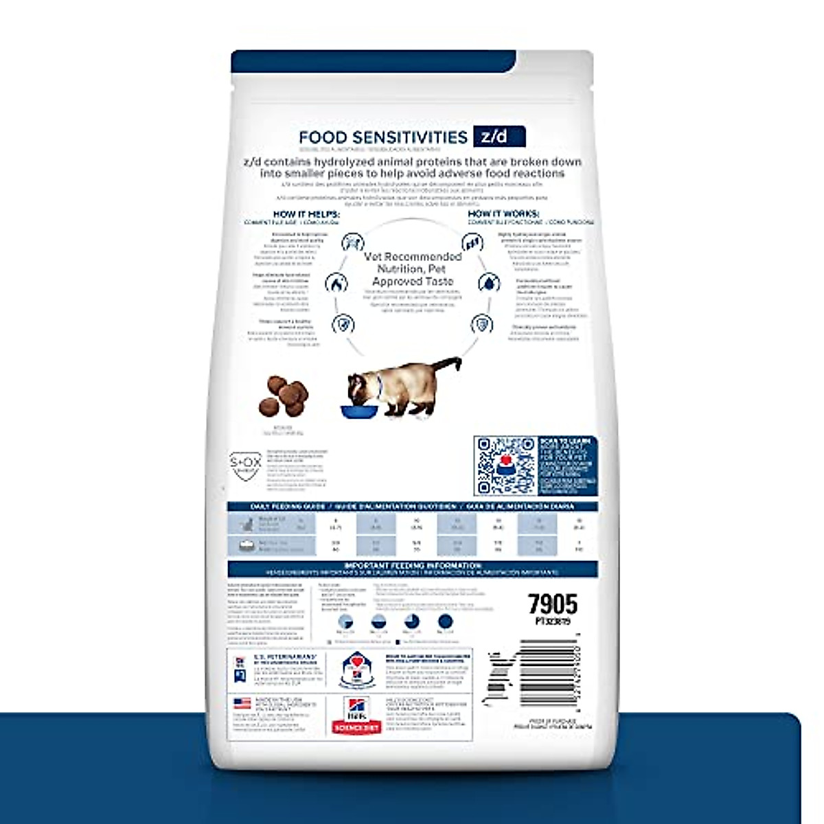 Hill's Prescription Diet z/d Skin/Food Sensitivities Dry Cat Food, Veterinary Diet, 4 lb. Bag