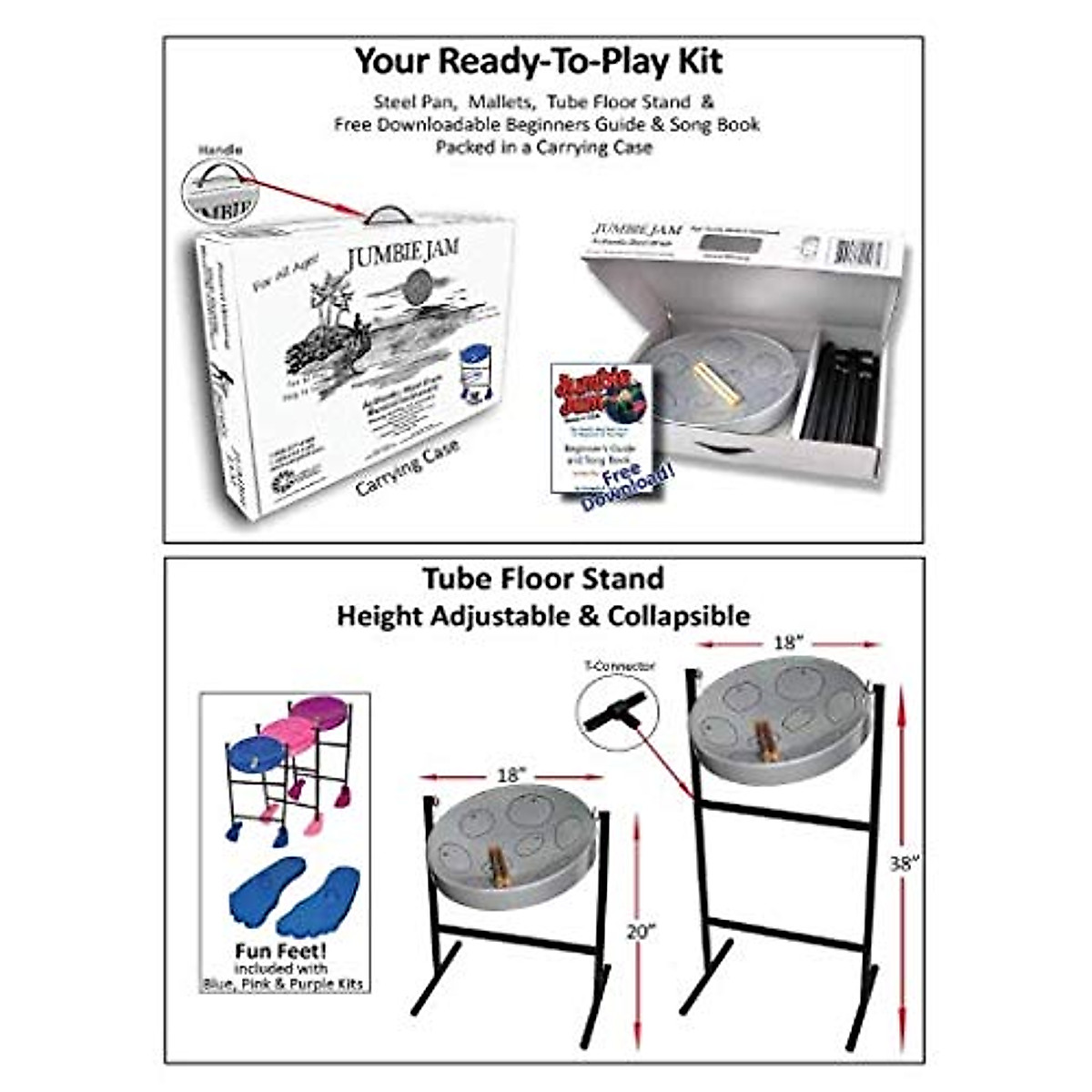 Panyard Steel Drum (1070) bundled with extra pair of sticks