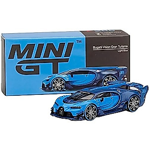 Truescale Miniatures Bugatti Vision Gran Turismo Light Blue and Carbon Blue 1/64 Diecast Model Car by True Scale Miniatures MGT00266