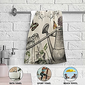 Vintage Bee Garden Hand Towels 16x30 Bathroom Towel Ultra Soft Highly Absorbent Small Bath Towel Kitchen Dish Guest Towel, 2 Pieces Set