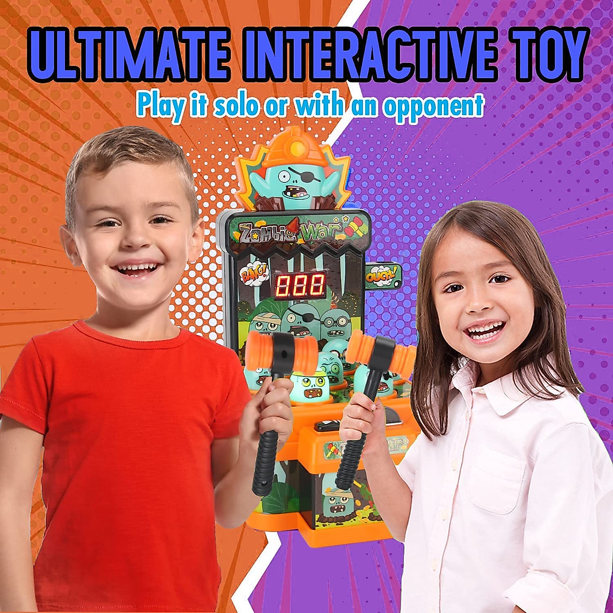 Liberty Imports Zombie Arcade Game Whack Game Mole, Mini Electronic Interactive Hammering & Pounding Toys for Toddler Kids Boys Girls