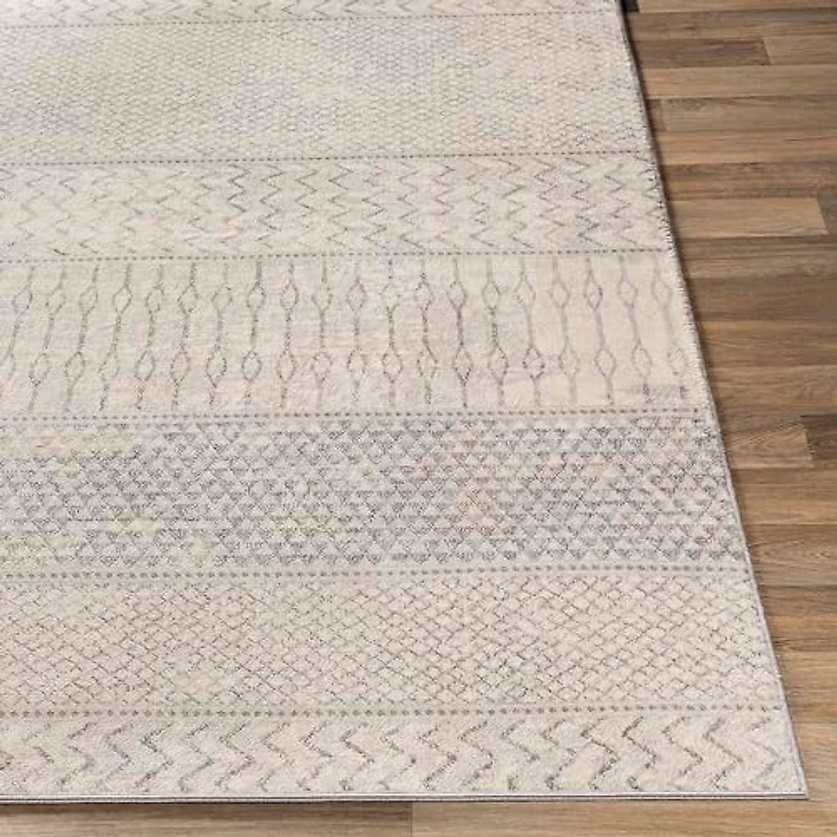 Livabliss Hana Modern Moroccan Area Rug,4'3" x 5'11",Silver Grey