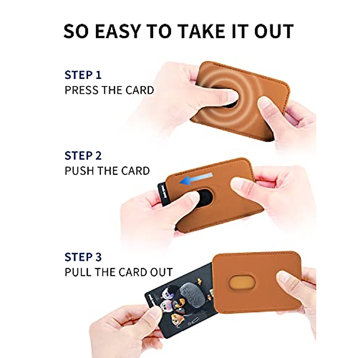 SONVICTY LIFE Magnetic Wallet for Apple MagSafe, Leather Mag Safe Wallet for Back of iPhone 13/13 Pro/Max and 12 Series, Magnetic Card Wallet Holder Compatible with Magsafe case, Brown