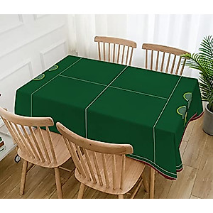 Hafangry Tennis Court Tablecloth Tennis Themed Birthday Party Decoration Indoor Outdoor Table Cover Home Dining Room Kitchen Table Decor-60×84inch