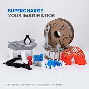 ELEGOO PLA Plus Filament 1.75mm White 2KG, PLA+ Tougher and Stronger 3D Printer Filament Pro Dimensional Accuracy +/- 0.02mm, 2 Pcs 1kg Spool(2.2lbs) Fits for Most FDM 3D Printers