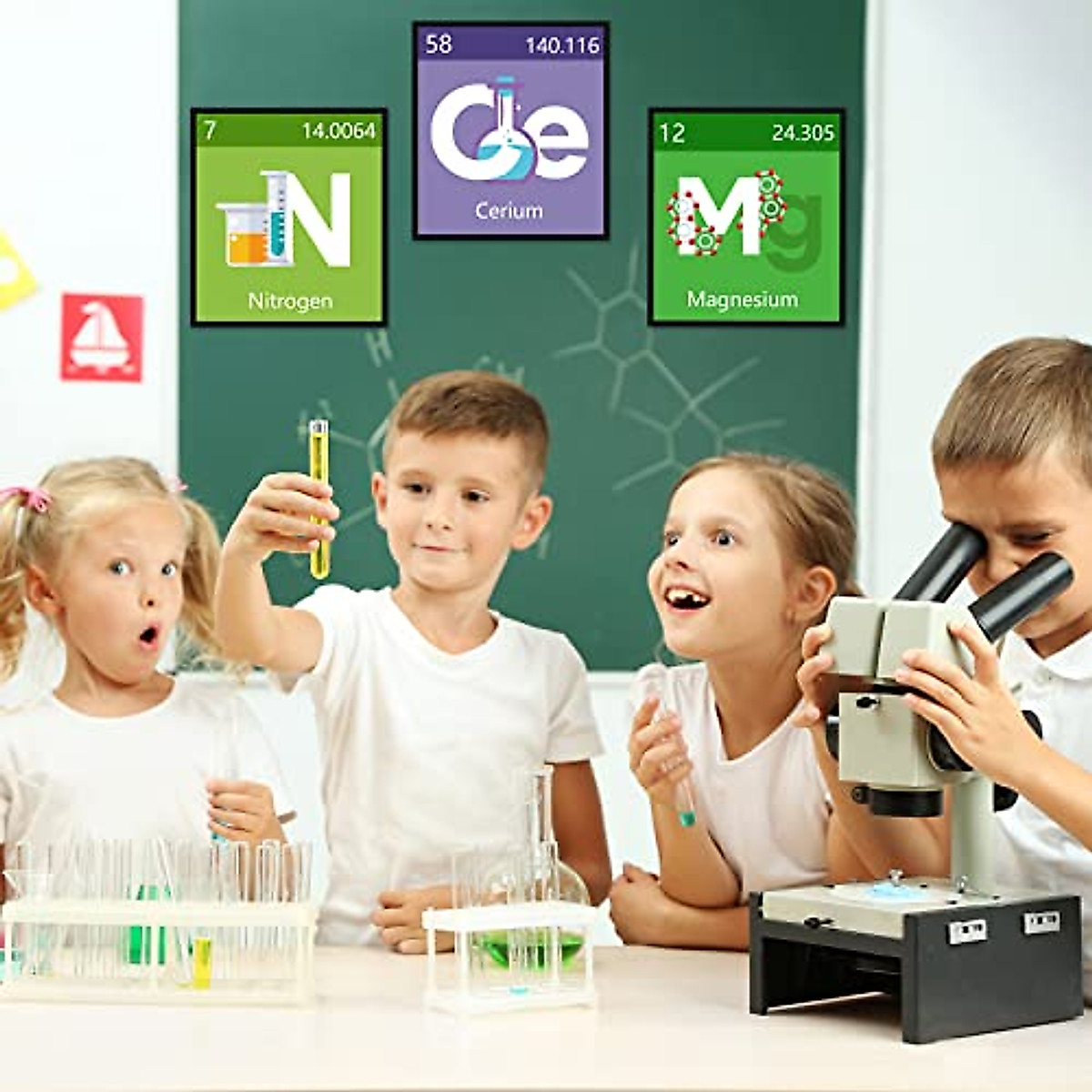 10Pcs Science Classroom Decoration Science Banner and Poster for Teachers Scientist Bulletin Board Set Science Posters Science Lab Cutout for Elementary Middle Preschool Office Supplies (Simple)