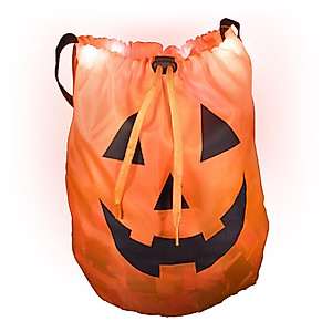 Windy City Novelties Led Halloween Pumpkin Draw String Trick or Treat Candy Bag