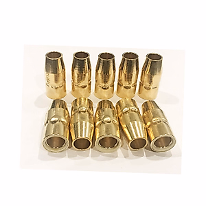 USWELDWIRE 10-pk Gas Nozzle 169-715 169715 1/2" Fits Miller Millermatic M-100 M-10 M-150 M-15 and Hobart H-9 H-10 MIG Welding Guns