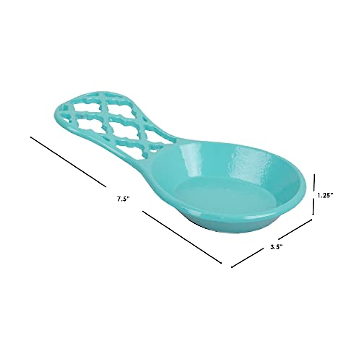 Home Basics Lattice Collection Cast Iron Spoon Rest (Turquoise)