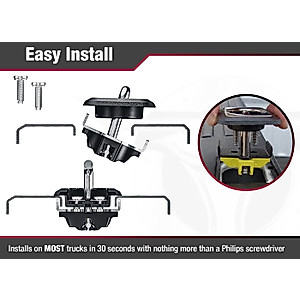 Bull Ring Retractable Truck Bed Tie Down Anchors, 98-12 Ford Ranger, 98-14 F150, 98-16 F250 & F350 Super Duty, 99-13 Silverado, 99-13 Sierra 1500 2500 & 3500, 95-18 RAM 1500 2500 & 3500 (1 Pair)