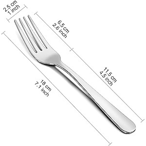 Bestdin Dinner Forks, Silverware Forks Set of 12, Food Grade Stainless Steel Flatware Table Forks Sets, Mirror-Polished & Dishwasher Safe, Use for Home Kitchen, Party or Restaurant