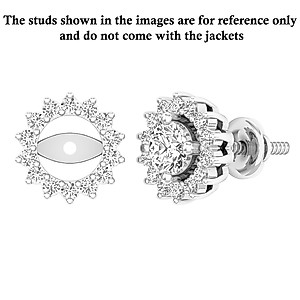 Dazzlingrock Collection 0.30 ctw Round White Diamond Circular Shaped Removable Earring Jackets for Women in 10K White Gold