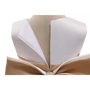 AIMJCHLD Infant Girls Easter Big Bowknot Dresses Baby Little Girls Tulle Lace Wedding Party Ball Gown Dress 3M 6M (White Gold,60)