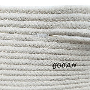 GOCAN Extra Large Laundry Basket 22" X 22"X 14" XXXL Cotton Rope Woven Basket for Blankets Storage Basket with Handles for Living Room (Beige)