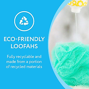 IMPRESA Loofah (Luffa) Mesh Bath & Shower Sponges, Bulk 6-Pack for Adults, Kids - Loofah Sponge - Lufas for Men - Shower Pouf - Lufas for Women