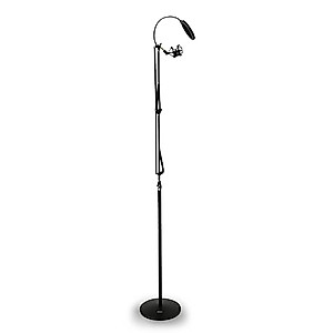 Pyle Microphone Boom Suspension Stand - Scissor Spring Arm Floor Mic Stand with Shock Mount & Pop Filter (PMKSH28),Black