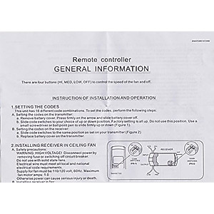 Ceiling Fan Remote Control Kit Replacement for Hampton Bay Hunter 3-Speed Dimmer UC7078T CHQ7078T CHQ8BT7078T Fan-HD with Reverse Button L3H2003FANHD Fan-HD6 FAN-2R MR77A RR7087TR Altura 68 -Pikeman