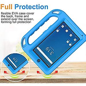 BMOUO Kids Case for Onn 7 inch Tablet 2020/2019 (Model: 100005206/100015685), with Built-in Screen Protector, Shockproof Light Weight Handle Stand Case for Surf Onn 7" Android Tablet, Blue