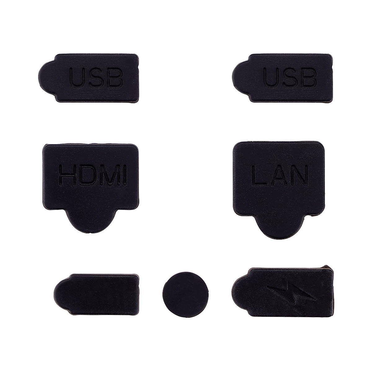 PlayVital Silicone Dust Plug Set for ps5 Console, USB HDMI Interface Type A/C LAN Port Dust Cover Stopper for ps5 Digital & Disc Edition Console, Dustproof Plug Accessories for ps5 Console - Black