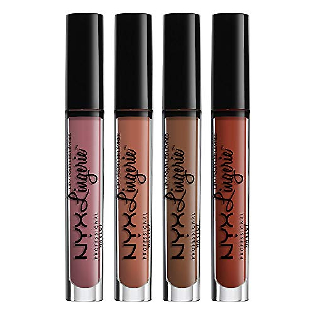 NYX PROFESSIONAL MAKEUP Lip Lingerie Matte Liquid Lipstick - Bedtime Flirt, Red Toned Pink