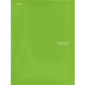 Five Star 2-Pocket Folder, Folders with Pockets, Lime (72895)