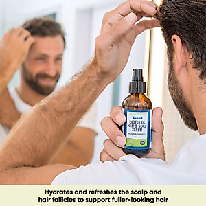 Sky Organics Men's Organic Castor Oil Hair & Scalp Serum for Hair, USDA Certified Organic to Moisturize, Support & Condition, 4 fl. Oz
