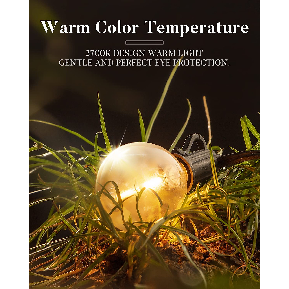 Lightdot 100Feet Outdoor String Lights for Patio, LED G40 Bistro Light 2700K with 34 Edison Shatterproof Bulbs(2 Spare), Commercial Waterproof Backyard Hanging Light for Backyard Party