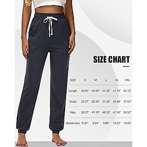 Ficerd 3 Pcs Women's Joggers Pants Casual Soft Sweatpants Lounge Pants High Waisted Athletic Joggers with Pockets (Black, Dark Gray, Pink,Small)