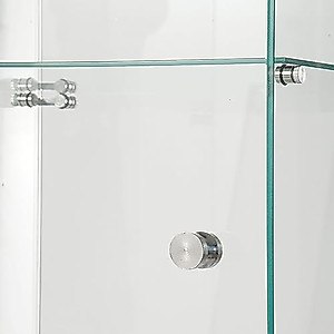 Fetuero Two-Door Glass Display Cabinet 2 Shelves with Door, Floor Standing Curio Bookshelf for Living Room Bedroom Office, 35.35” x 31.69”x 14.37”, Black