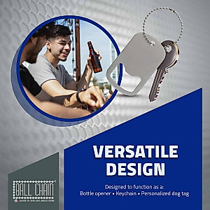 Ball Chain Dog Tag Bottle Openers - Stainless Steel Bottle Opener Keychain - 25 Pieces - Beer Bottle Opener with Middle Slot