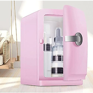 REKIRO Skincare Fridge, Mini Fridge for Bedroom, Makeup Refrigerator, Tiny Cosmetic Beauty Fridge, Desk Fridge for Office, Small Breastmilk Fridge, Portable Design with Handle, 5 Liter