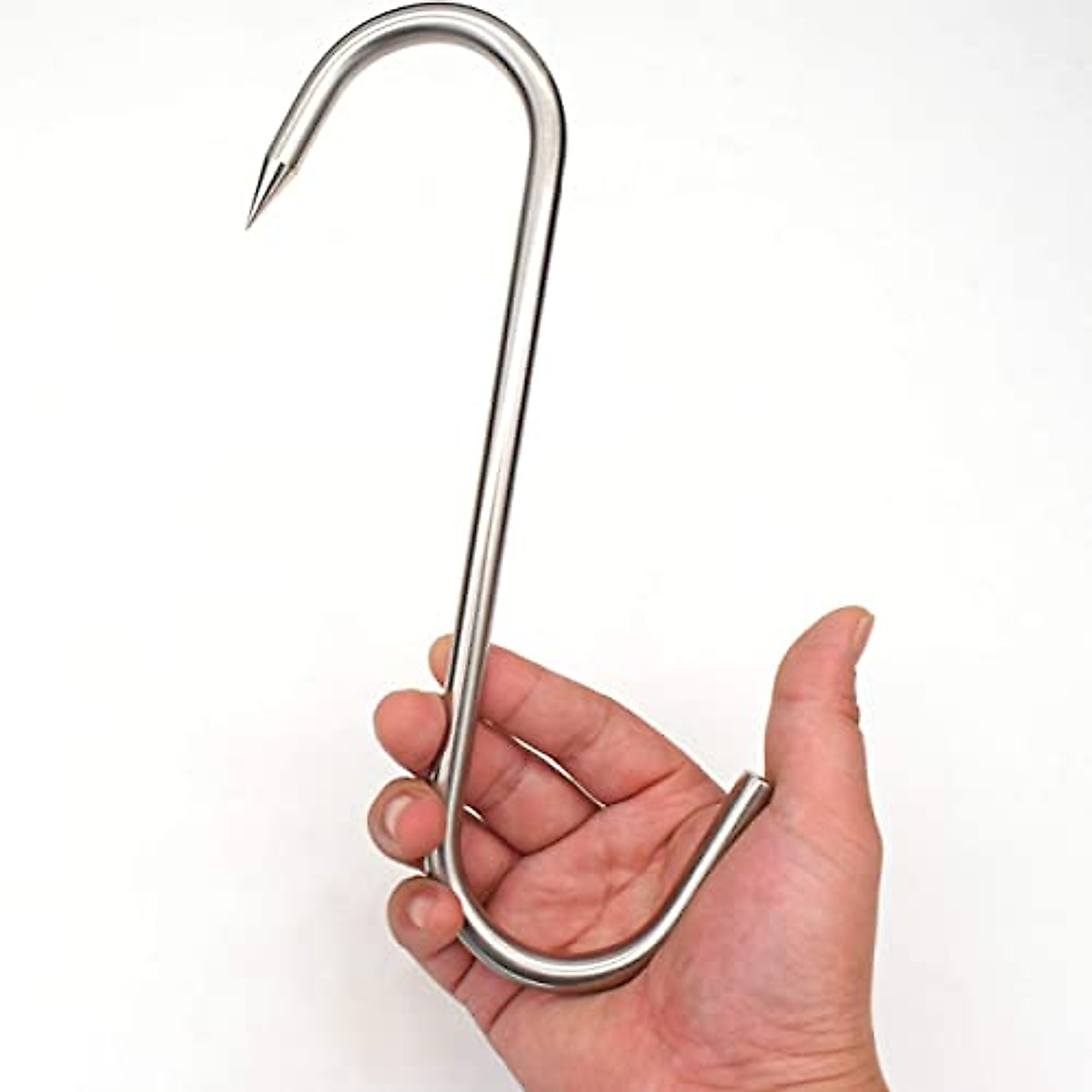HONSHEN 10 Inch Meat Hook, Heavy Duty 10mm S-Hooks Stainless Steel Meat Processing Butcher Hooks (10mm10inch)