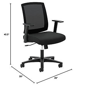 HON Torch Mesh Mid-Back Task Chair, Fixed Arms, in Black (HVL511)