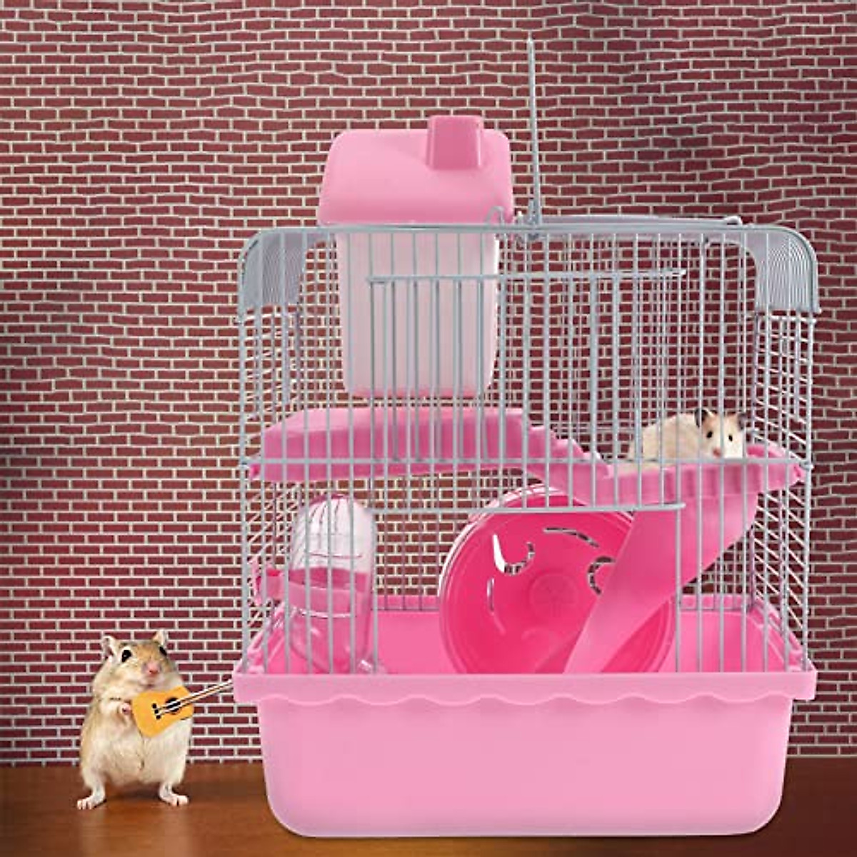 Hamster Cage, Small Castle Luxury Hamster Cage Small Animal Cage Laura Small Hamster Cage Enclosure Hamster Habitat 9.45 x 7.09 x 12.2 in & Includes All Accessories for Dwarf Hamsters, Guinea Pig