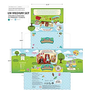 Lil Woodzeez – Toy Figures Playhouse – Miniature Movie Theatre – Stackable – Storybook Playset – Posable Figures & Cinema with Furniture – 3 Years +