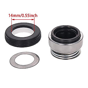 Othmro 2Pcs Internal Diameter 14mm Alloy Plastic Mechanical Shaft Seal Replacement 301-14 Shaft Seal for Pump Shaft Water Pumps Shaft Mechanical Sealing for Swimming Pools Spa Pumps