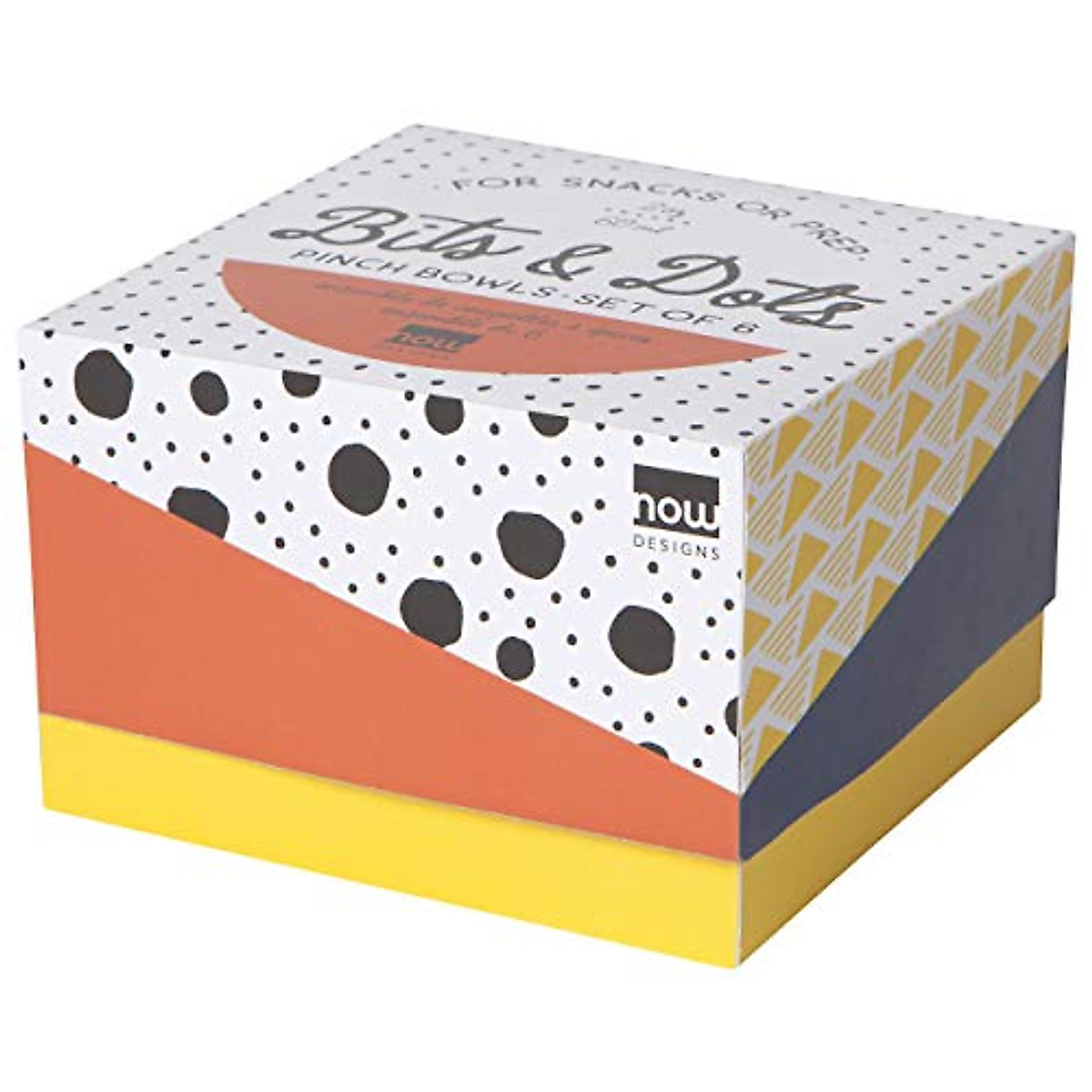 Now Designs Pinch Bowls, Bits & Dots, Assorted Colors - DIA 3.75 in x 1 in, 2oz | Set of 6.