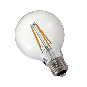 Euri Lighting VG25-2000e LED G25 Bulb, Filament Line, Warm White 2700K, Dimmable, 7.5W (60W Equivalent), 800 lm, Clear, 360 Degree Beam Angle, Damp Rated, E26 Base, UL & E-Star Listed