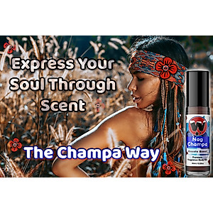WagsMarket - Nag Champa Perfume Oil, from 0.33oz Roll On to 4oz Glass Bottle (0.33oz Roll On)