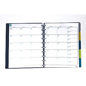 Talia Discbound Notebooks, Planner, Customizable, (yClear w/Silver Discs, Midsize (7.5in x 9.75in))
