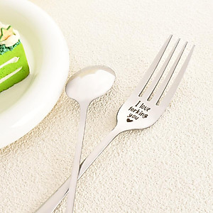 I Love Forking Sponning You Fork and Spoon Set Girlfriend Boyfriend Christmas Gifts for Wife Husband Anniversary Birthday Gift for Fiance Fiancee Engagement Wedding Gifts for Him Her I Love You Gift