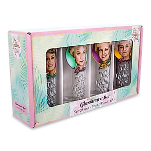 Silver Buffalo The Golden Girls Frames Logo 10-Ounce Tumbler Glasses | Set of 4