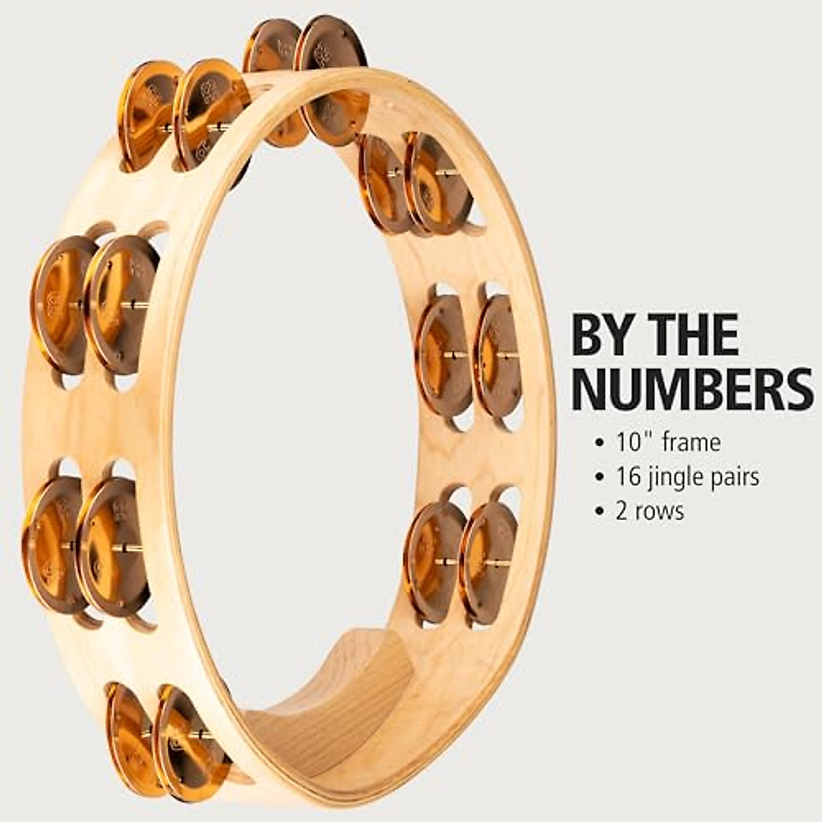 Meinl Percussion AE-MTA2BO Artisan Edition Maple Tambourine with Bronze Jingles, 2 Rows