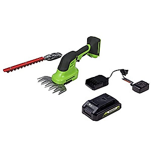 Greenworks 24V Cordless Shear Shrubber, 1.5Ah USB Battery and Charger Included